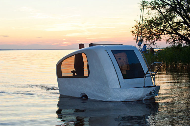 Sealander is an amphibious camping trailer