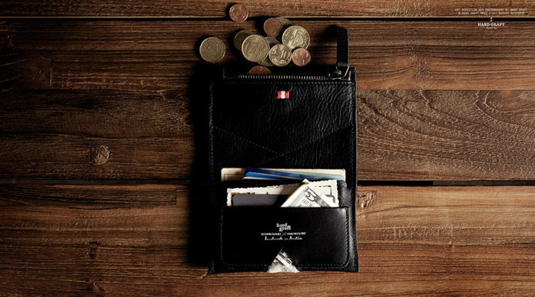 Hard Graft Zip Wallet and Bill Folder / Nero