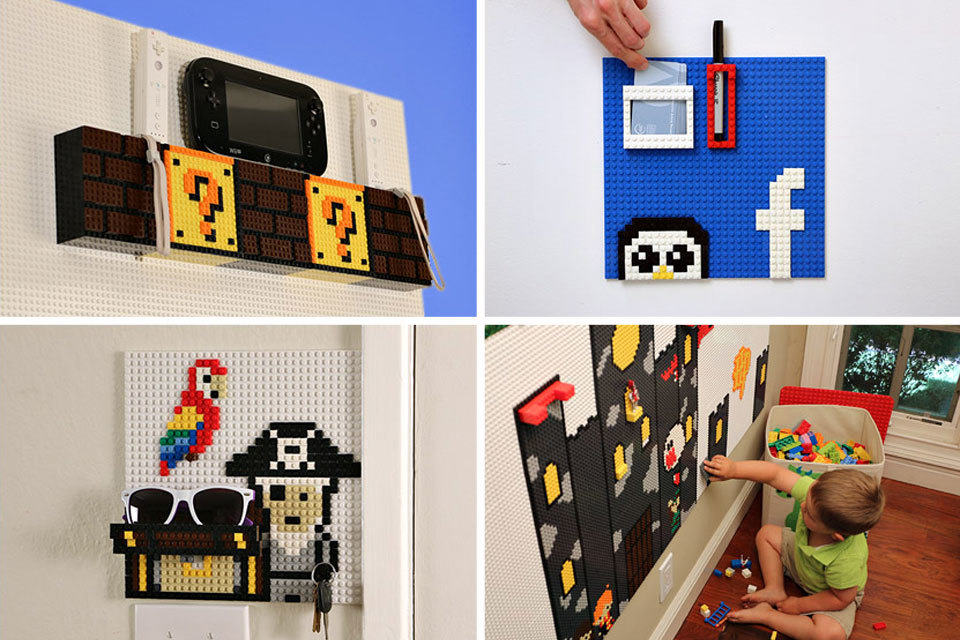 Awesome Brik Tile Lets You LEGO-lize Your Wall With Pixel Art And Shelves