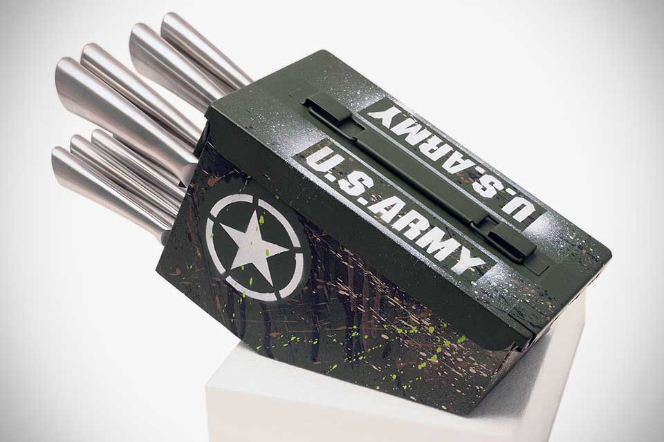 Ammo Box Knife Block Cutlery Set: Now, That's A Military Cut