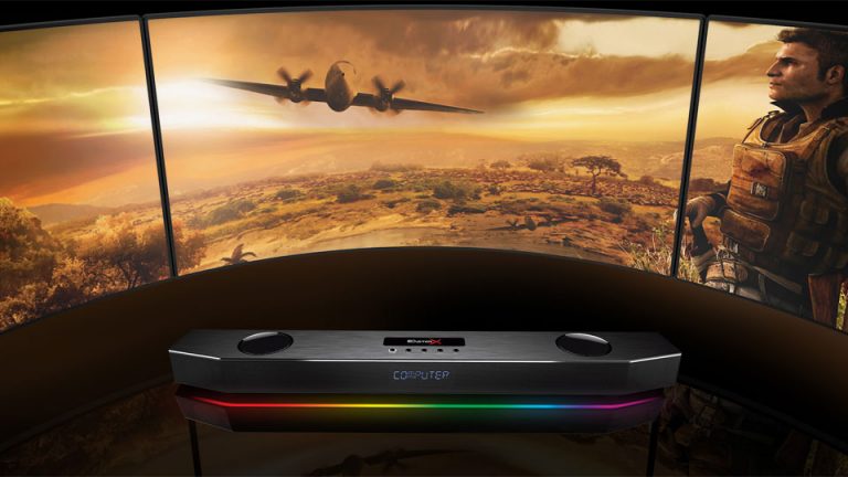 This is Sound BlasterX Katana, Creative’s 24-bit, 150W Audio System