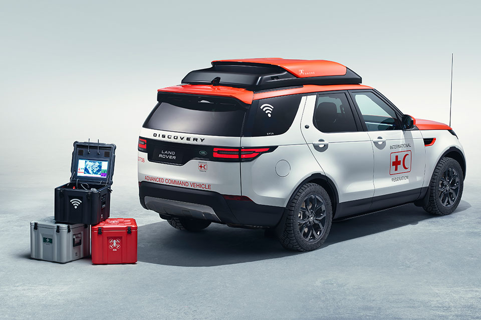 Red Cross Land Rover Has A Drone That Can Land Even Vehicle Is Moving