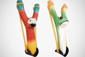 Nature Launchers Made Slingshot Aesthetically Fun With Carved Animals