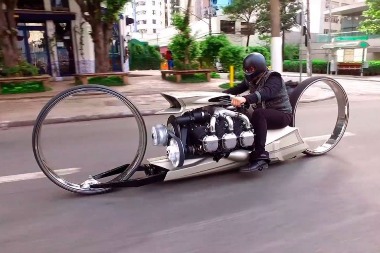 This Crazy Hubless Motorcycle Is Powered By An Airplane Engine