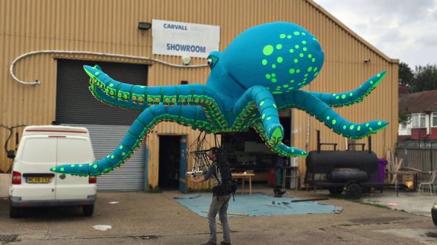 British Artist Puppeteering An Air-Powered Octopus Was Quite A Sight