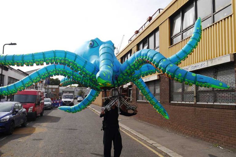 British Artist Puppeteering An Air-Powered Octopus Was Quite A Sight