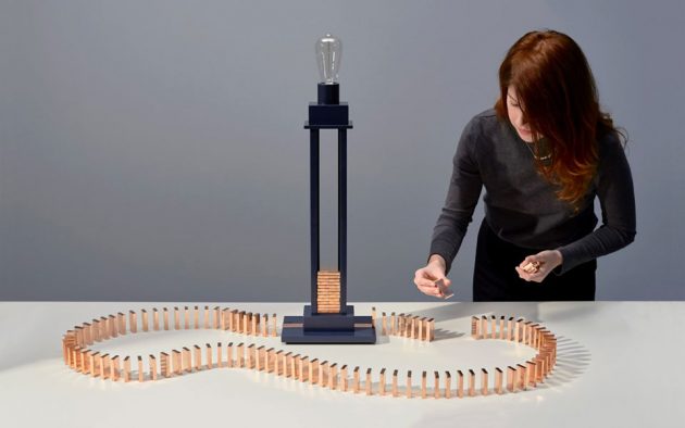 Toppled Dominoes Complete The Circuit To Enable This Lamp To Light Up