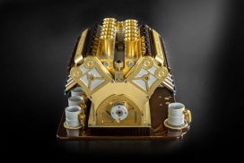 Here’s A F1 V12 Engine Espresso Machine In Gold And Diamonds