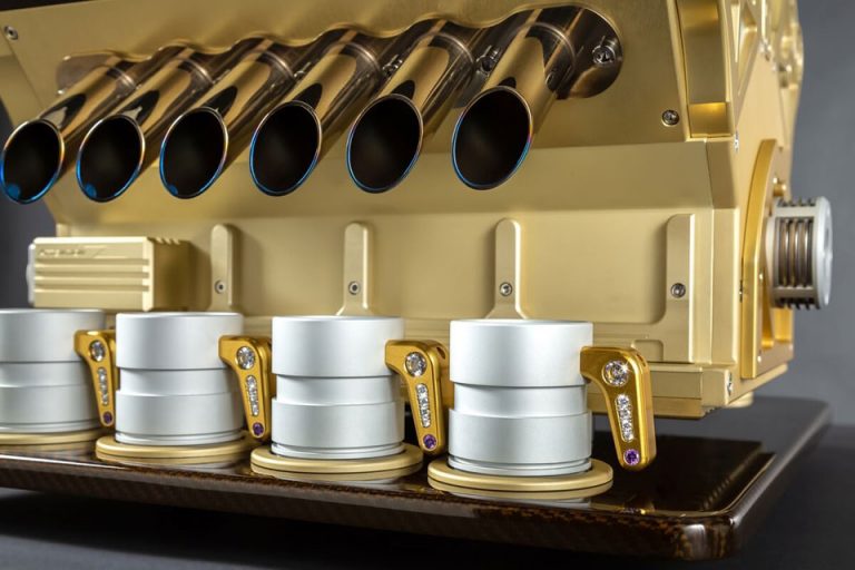 Here’s A F1 V12 Engine Espresso Machine In Gold And Diamonds