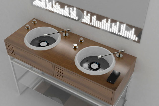 A Bathroom Sink Setup That Mimics A DJ Console Is Absolutely Dope!