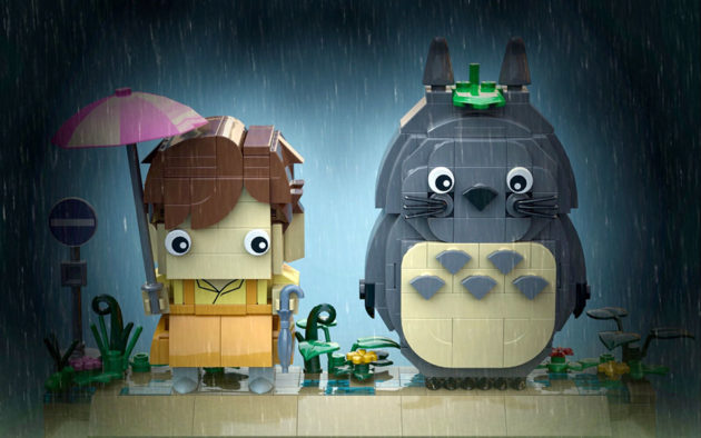 Iconic Totoro In The Rain Scene Recreated With LEGO BrickHeadz