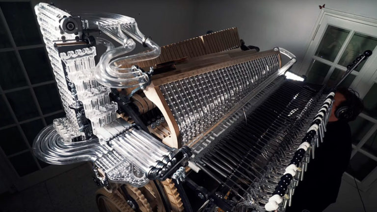 Watching The Marble Conveyor Belt Creating Music Is Very Hypnotizing