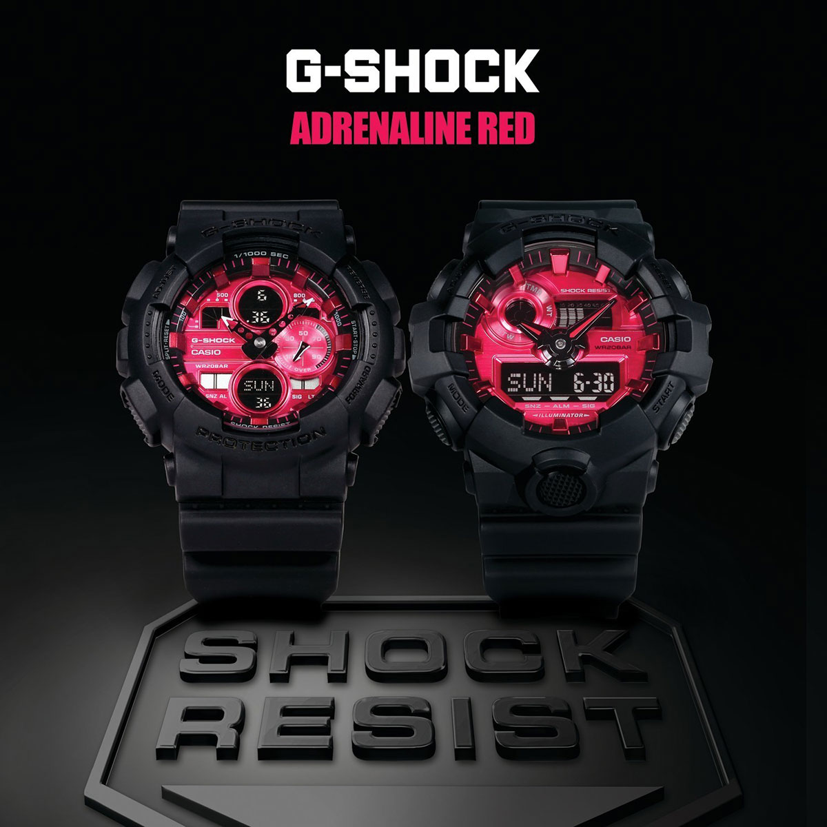 Casio G-Shock Adrenalin Red Series: Matte Black Plus Red Equals Super ...