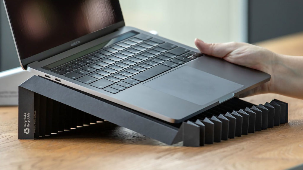 This Origami-style Laptop Stand Is Made Entirely Out Of Recycled Paper