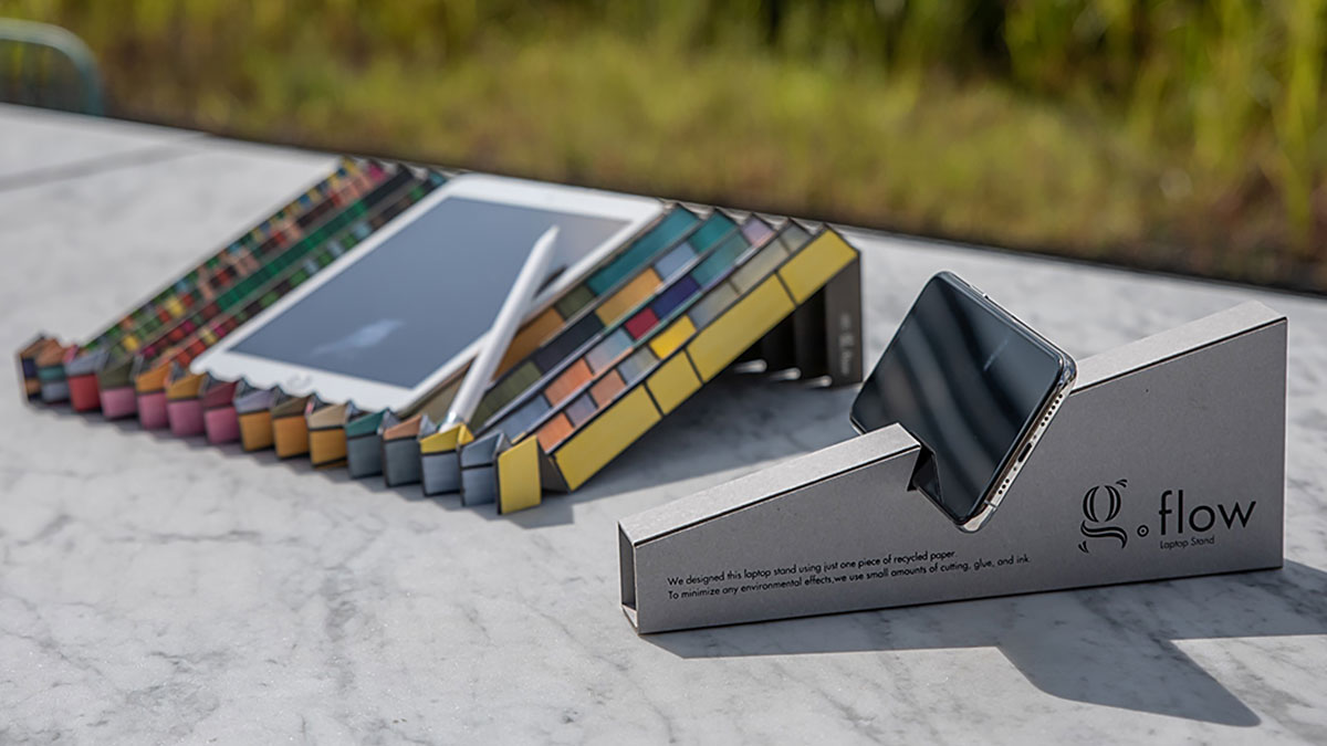 This Origami-style Laptop Stand Is Made Entirely Out Of Recycled Paper