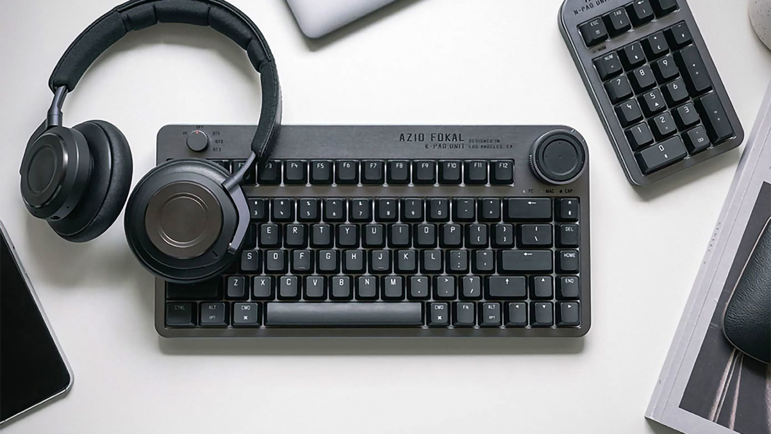 Meet Azio Fokal, A Retro-Futuristic Mechanical Keyboard With A Nifty Control Knob