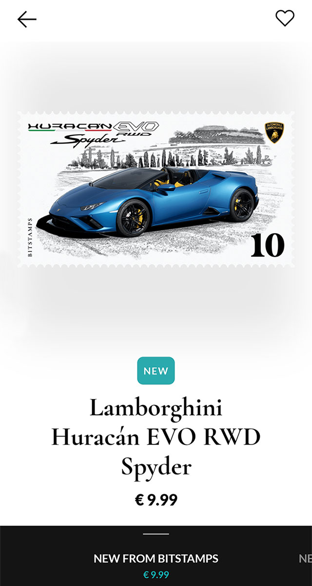 Lamborghini Launches Its First Collector’s Digital Stamp With Bitstamps