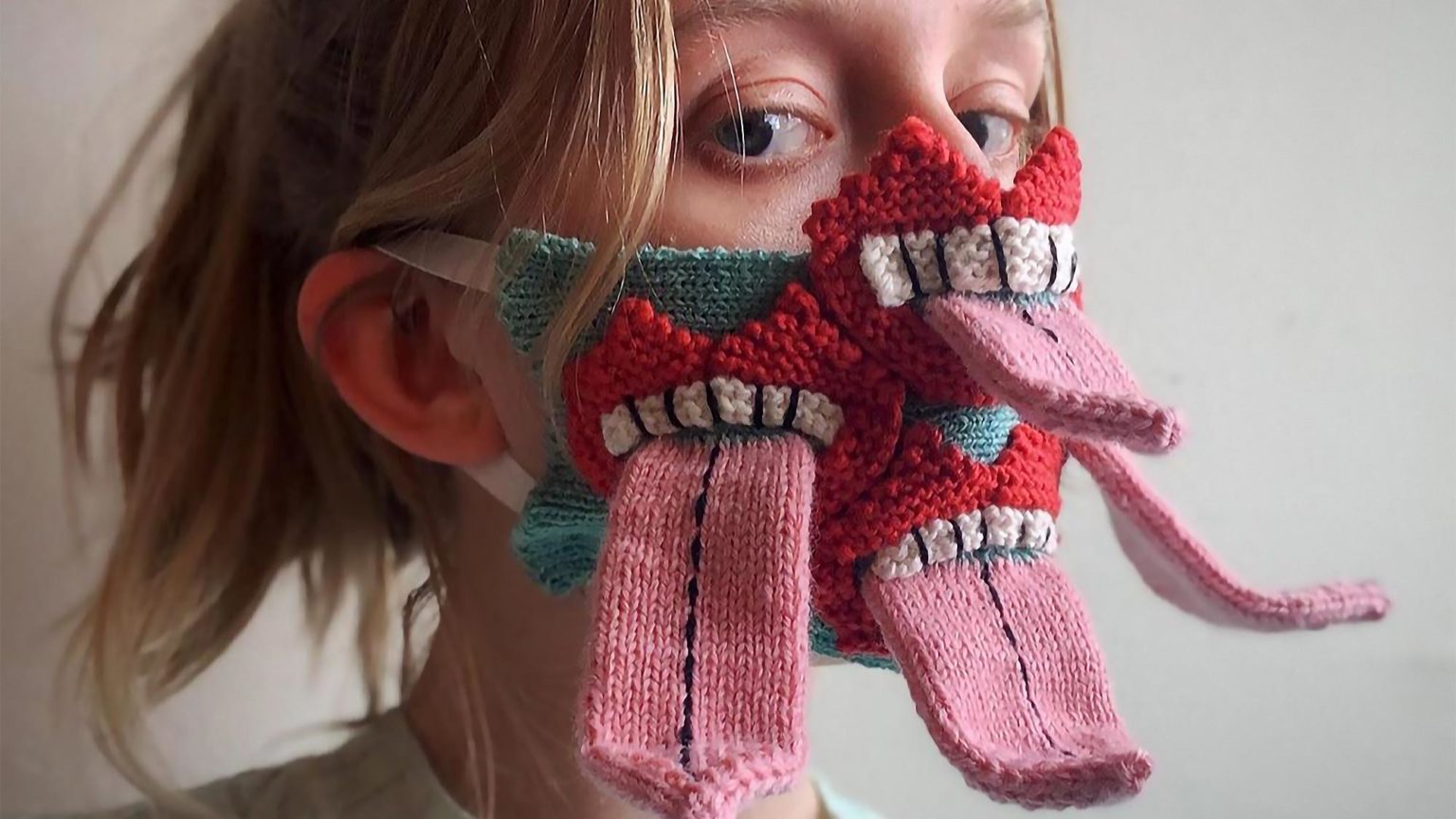 Artist Knits Quirky Mouth-themed Face Masks, Some With Tongue(s ...