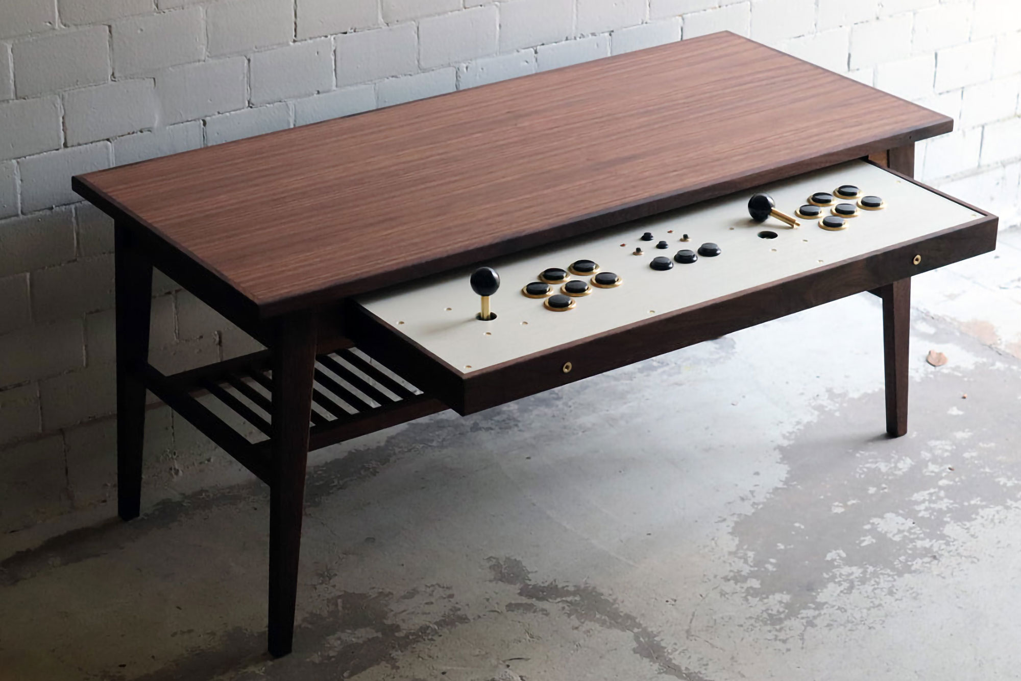 This Coffee Table With Arcade Joystick Pulls Is Also A Giant Arcade ...