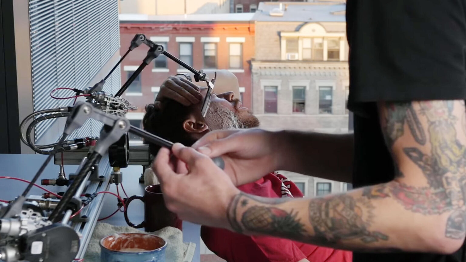 Remotely Operated Straight Razor-wielding Robot Because, Science