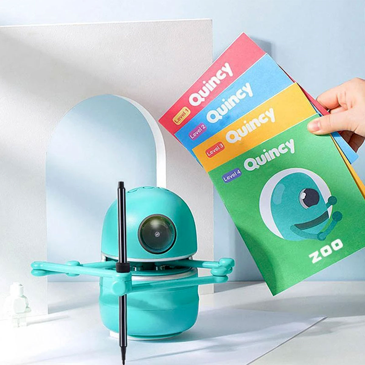 This Is Quincy. She Is A Desktop Robot That Teaches Kids To Draw, Math ...