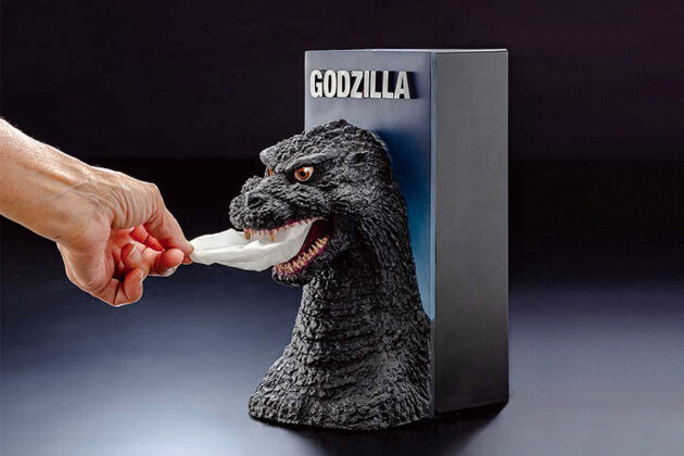 Clever Tissue Dispenser Had Godzilla “Spewing” Tissue Out Of Its Mouth
