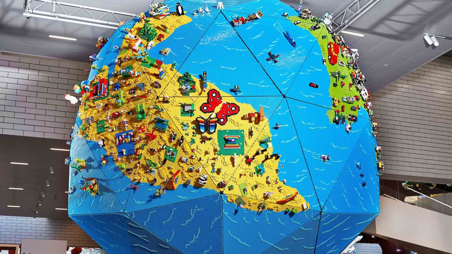 Giant LEGO Globe Is Covered With Creations By Over 430 Children From 30 ...