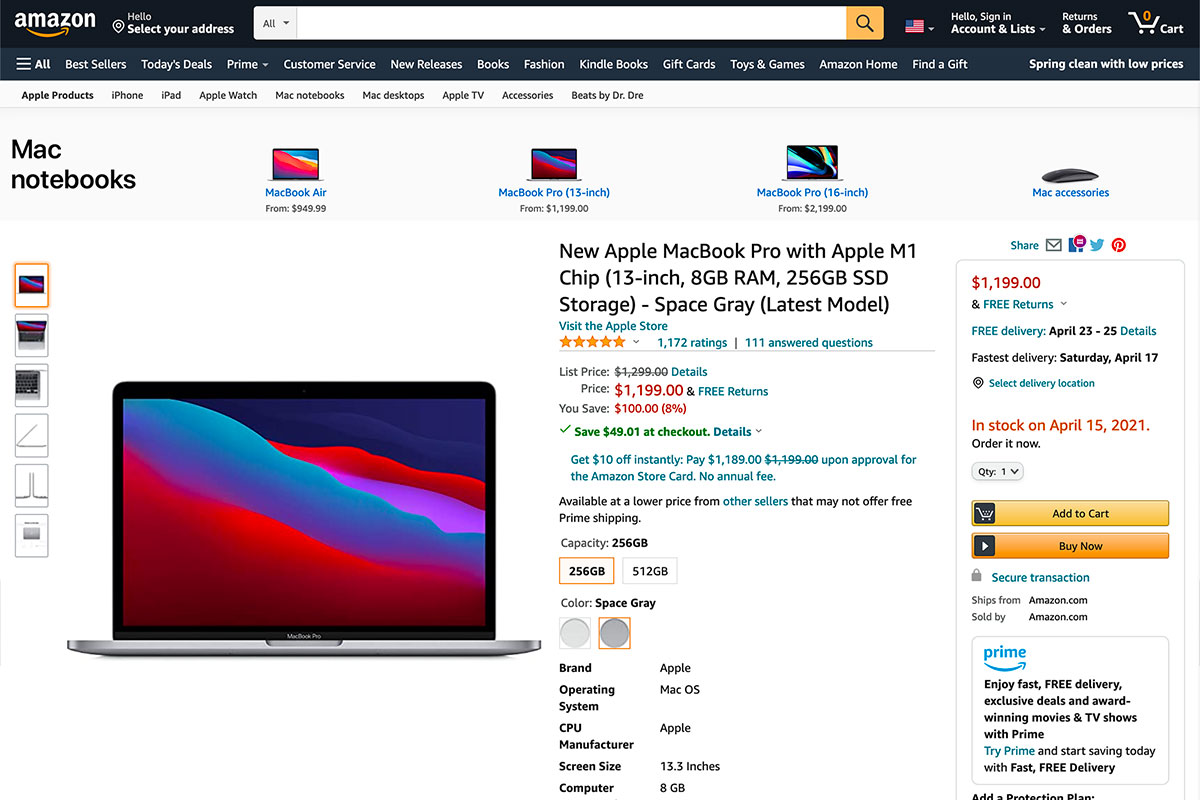 Deal Alert: Apple MacBook Air With M1 Chip Is Now US$950 On Amazon