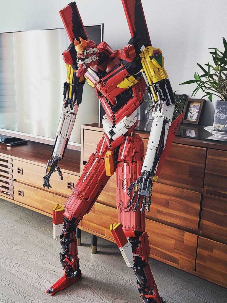 LEGO Enthusiast Created A 5-Foot Tall LEGO Evangelion Unit 02 With 80% ...