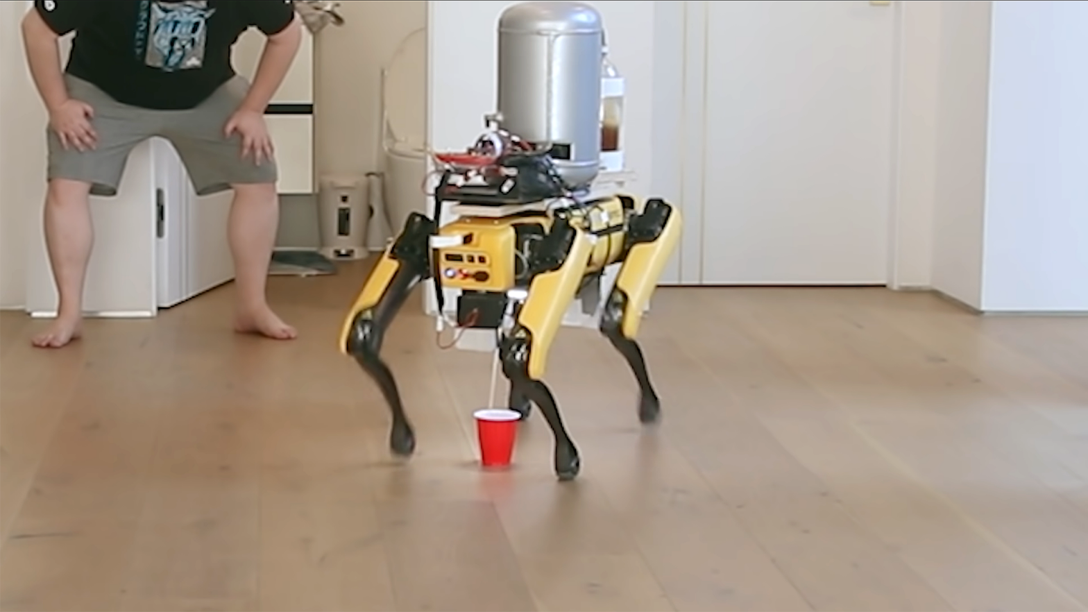 Watch This Dude Modified A Boston Dynamics Spot To Piss Beer Into Cups