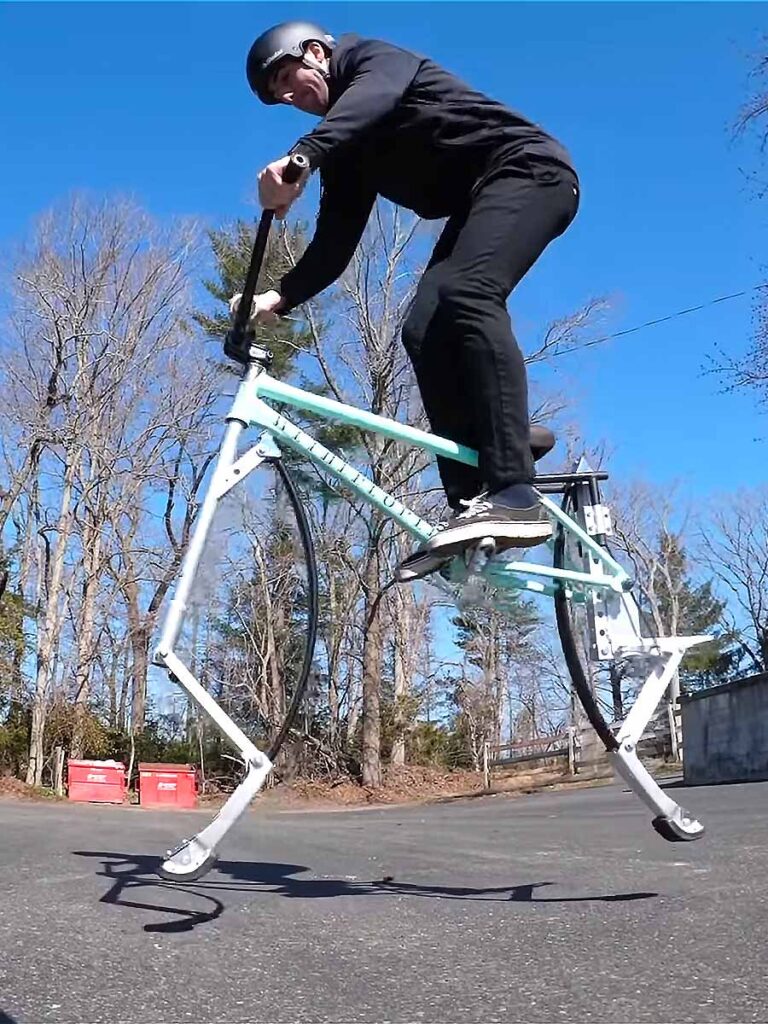 Hopping Bicycle: This Custom Bicycle Has Pogo Sticks Instead Of Wheels