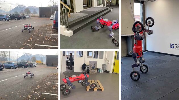 Swiss-Mile Robot Can Roll On Wheels, Walks On Four Or Walks On Two If ...