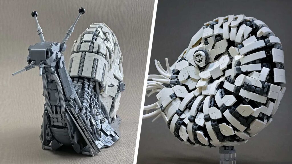 LEGO MOC Mecha “Snail” and Mecha Nautilus: So Organic, Yet So Mechanical!