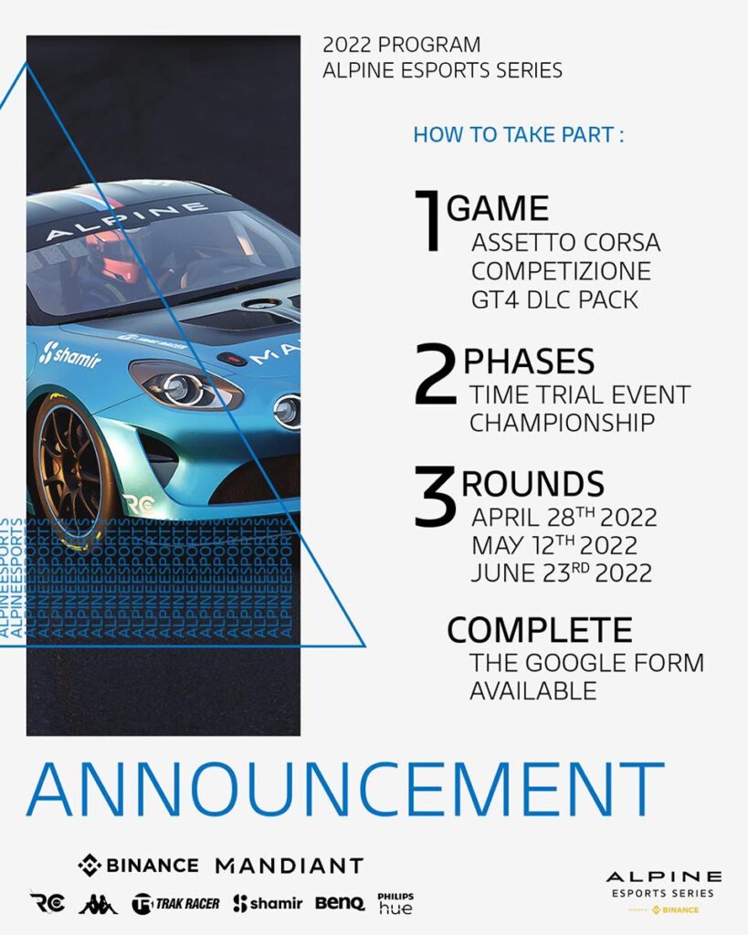 Virtual Race Car Drivers Can Now Sign Up For Second Edition Alpine ...