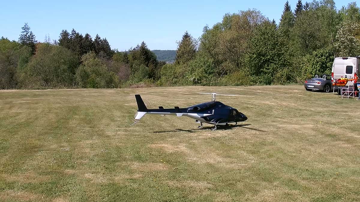 Meet The World’s Largest RC Airwolf Bell 222 Helicopter