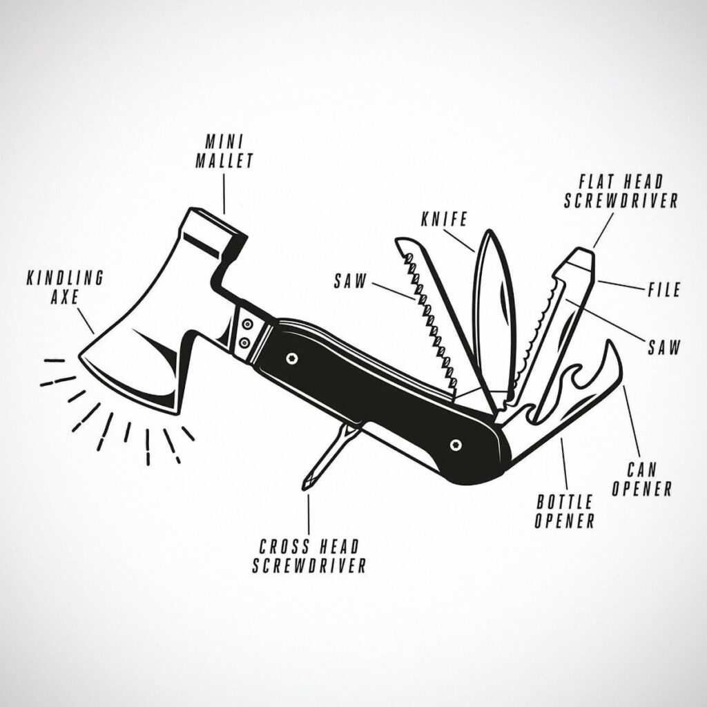 Gentlemen’s Hardware Ax Multi-Tool: Handy Ax With Hidden Tools Inside ...