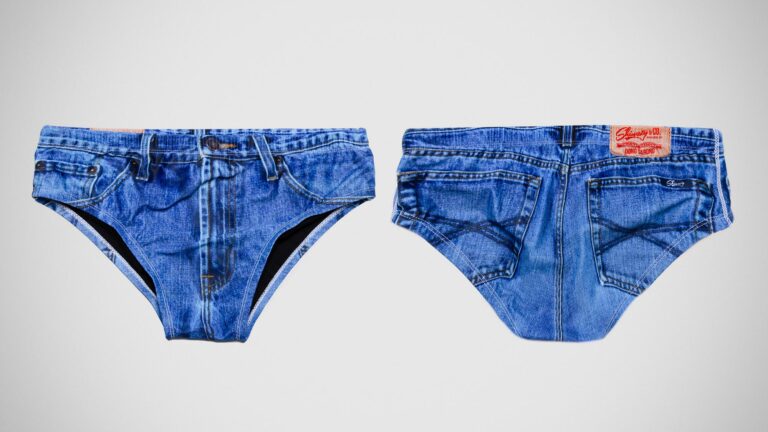 Turn Heads At The Pool This Summer With Jeans Speedo, Denim Print Swim ...