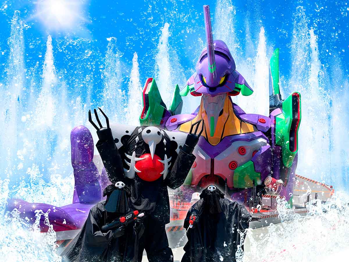 Toei Kyoto Studio Park Evangelion Base Turned Into A Water Fight ...