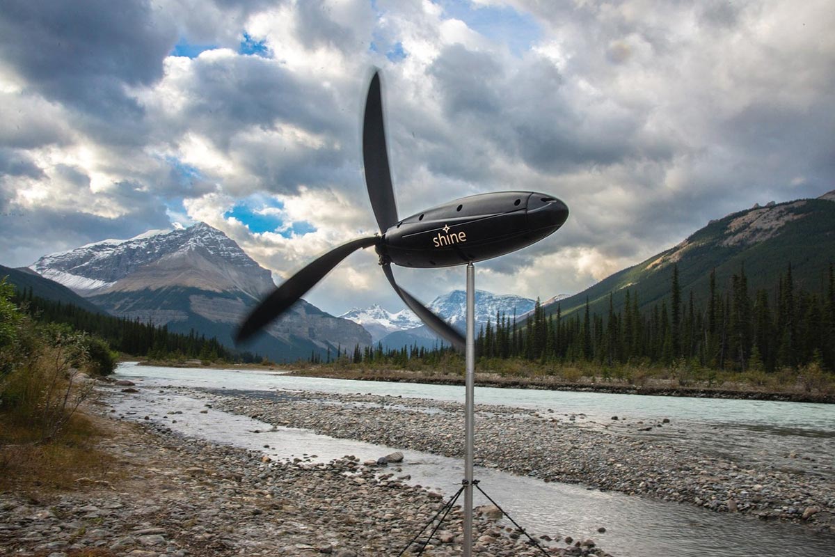 Shine Turbine Is A Portable Wind Turbine That Fits Into Your Backpack