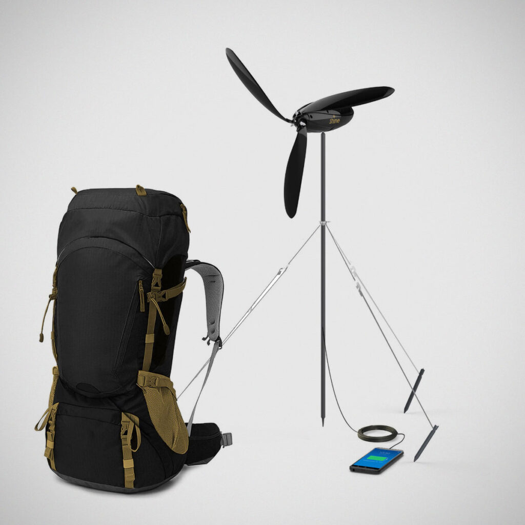 Shine Turbine Is A Portable Wind Turbine That Fits Into Your Backpack