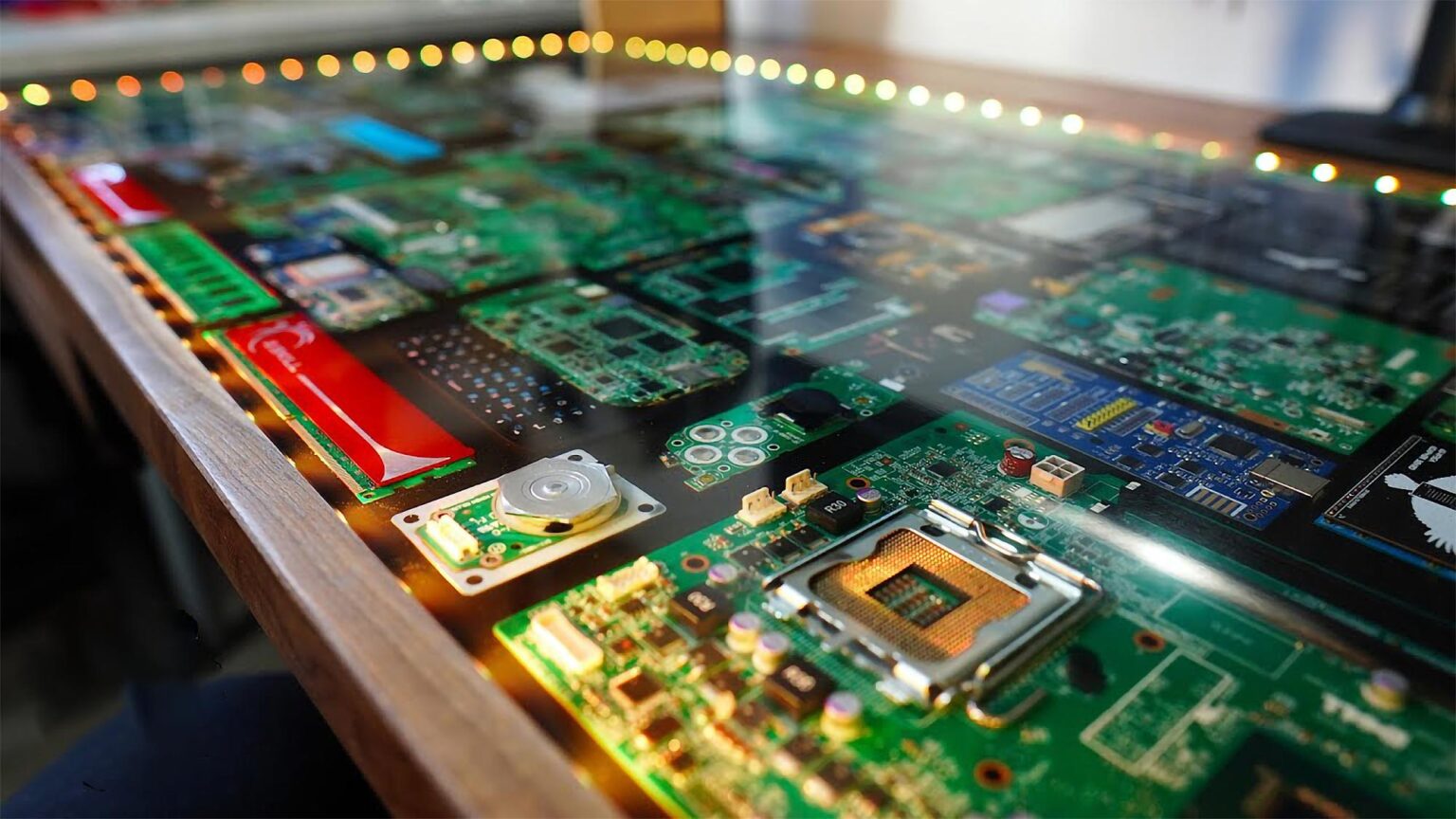 A Custom Table Top With Circuit Boards Sealed In Resin Is The Geekiest ...