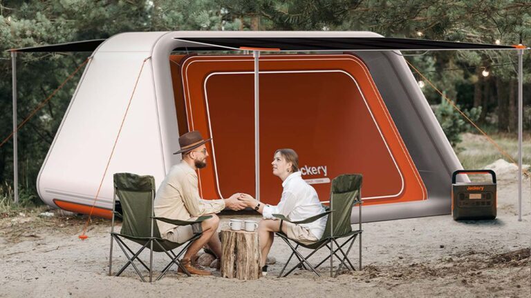 Jackery LightTent-AIR Is An Inflatable Tent That Has Solar Panels