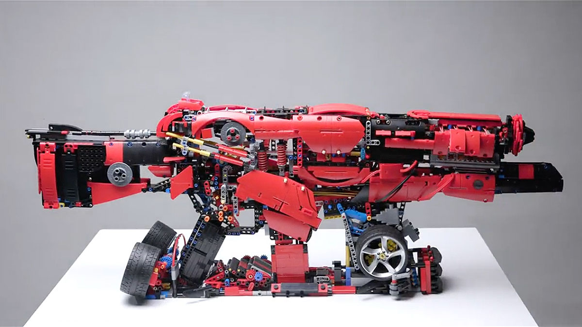 LEGO Technic Ferrari Daytona SP3 Turned Into A Shooting Sci-Fi Rifle