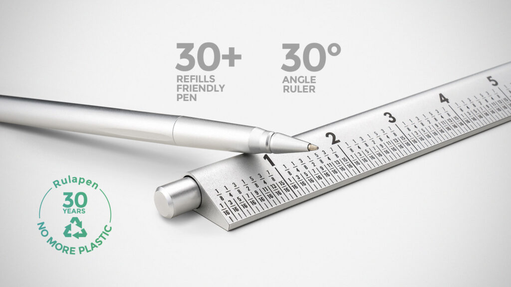 30° Ruler Gets An Upgrade, Now It Has A Refillable Pen In It