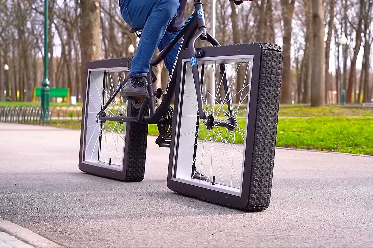 This Bicycle Has Square Wheels And It Does Even Rock A Bit When Cycled