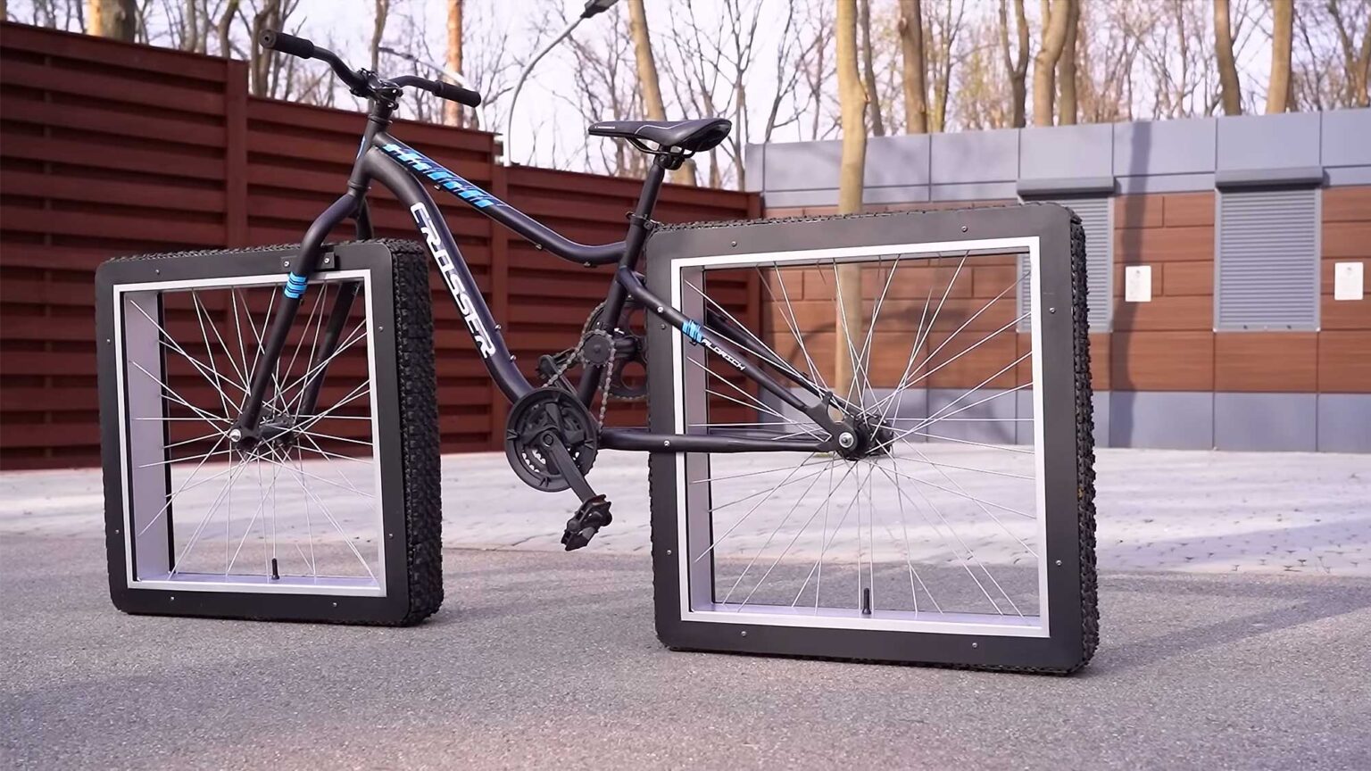 This Bicycle Has Square Wheels And It Does Even Rock A Bit When Cycled