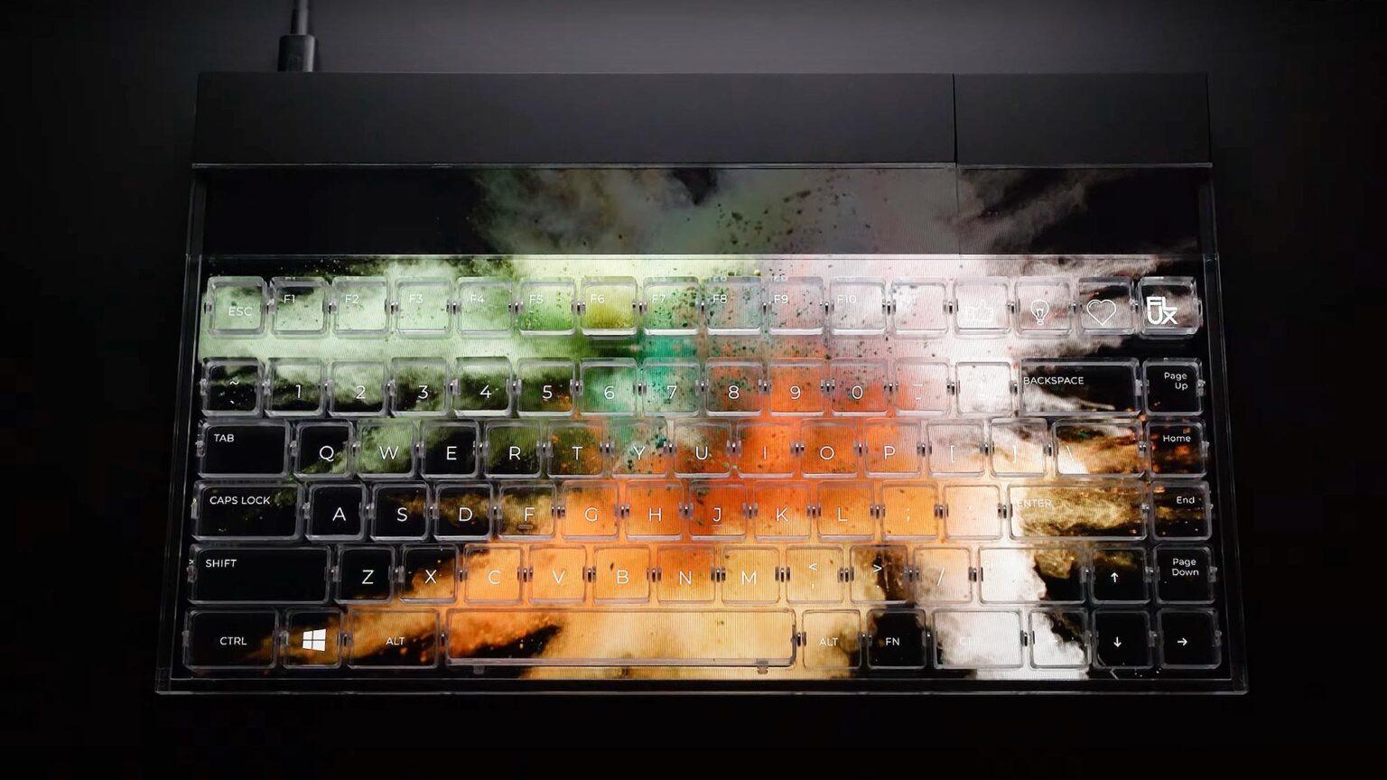 Flux Is A Transparent Keyboard With A Full IPS Display Underneath
