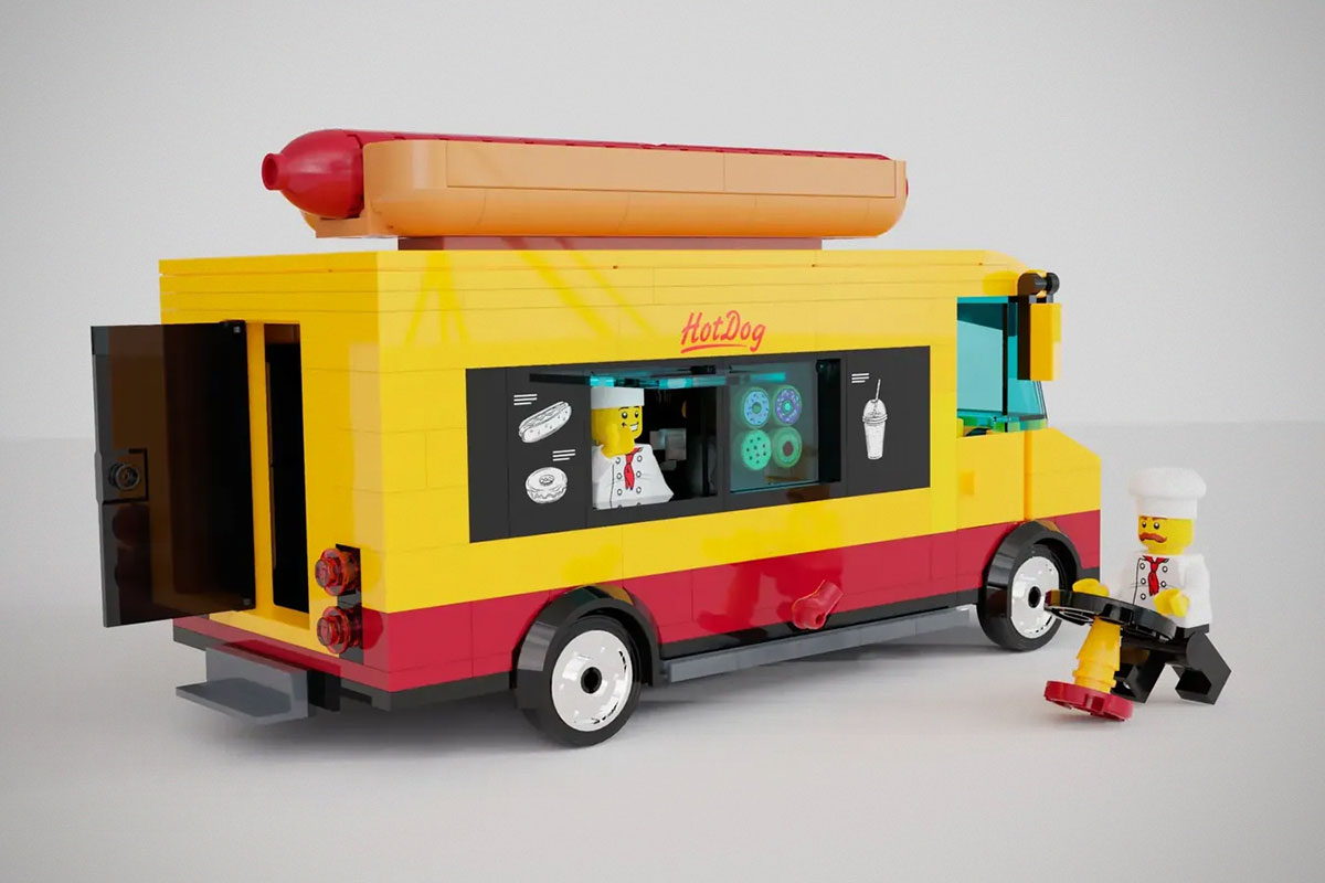 Someone Created An Awesome Looking LEGO Hot Dog Van With Hot Dog ...