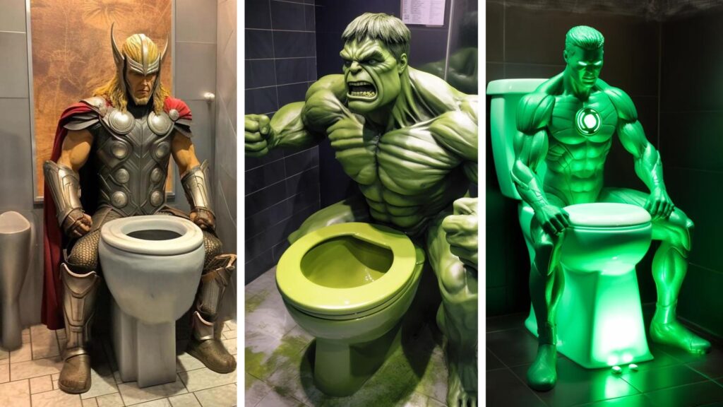 Custom Superhero Toilet: Let Superheroes Watch Over You While You Take ...