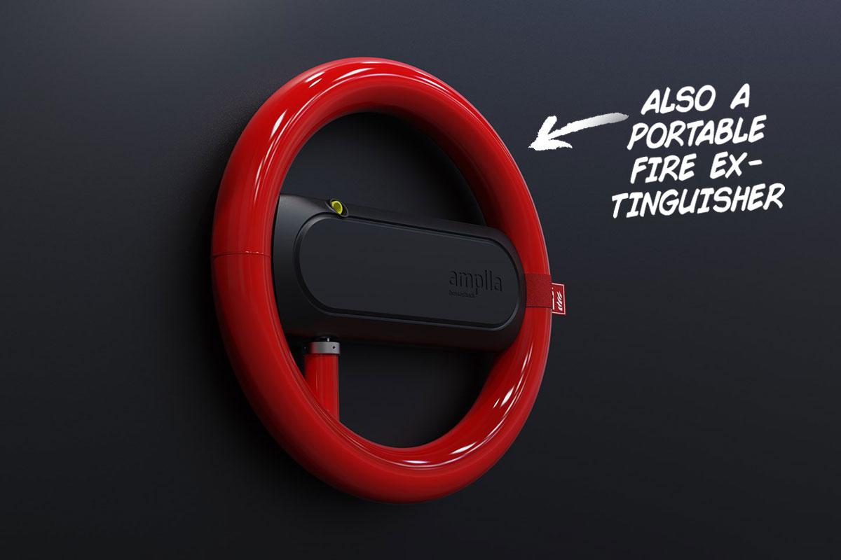 amplla Portable Fire Extinguisher Has A Shield To Protect You While You ...